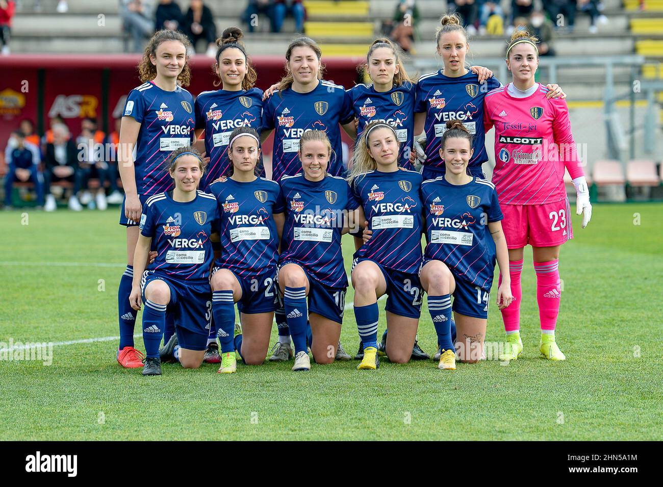 Rome, Italy, February 13, 2022, the starting line up of Como during ...
