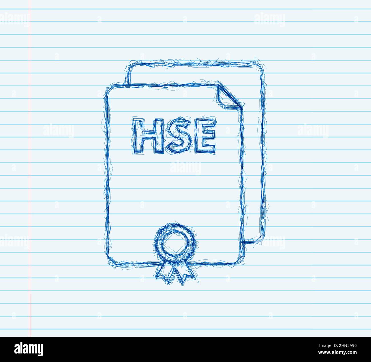HSE sketch label. Health, Safety, Environment. Icon design. Work safety ...