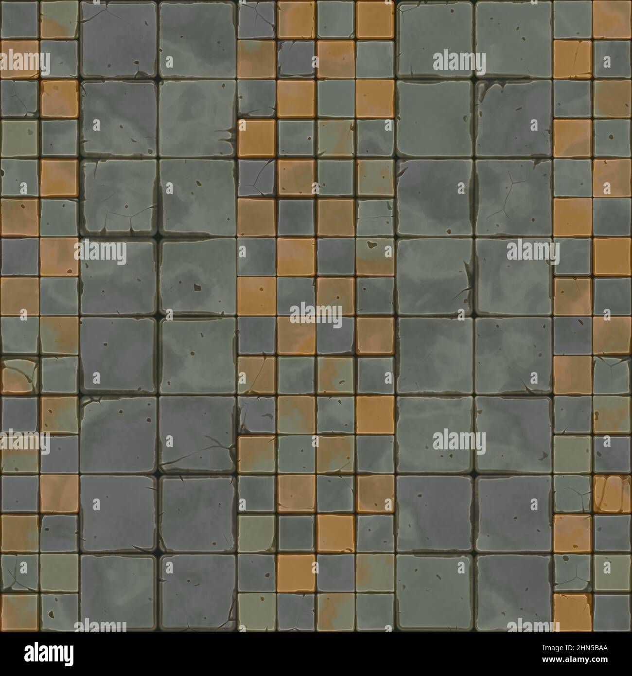 Cartoon seamless stone pavement tiles pattern, brick wall texture ...
