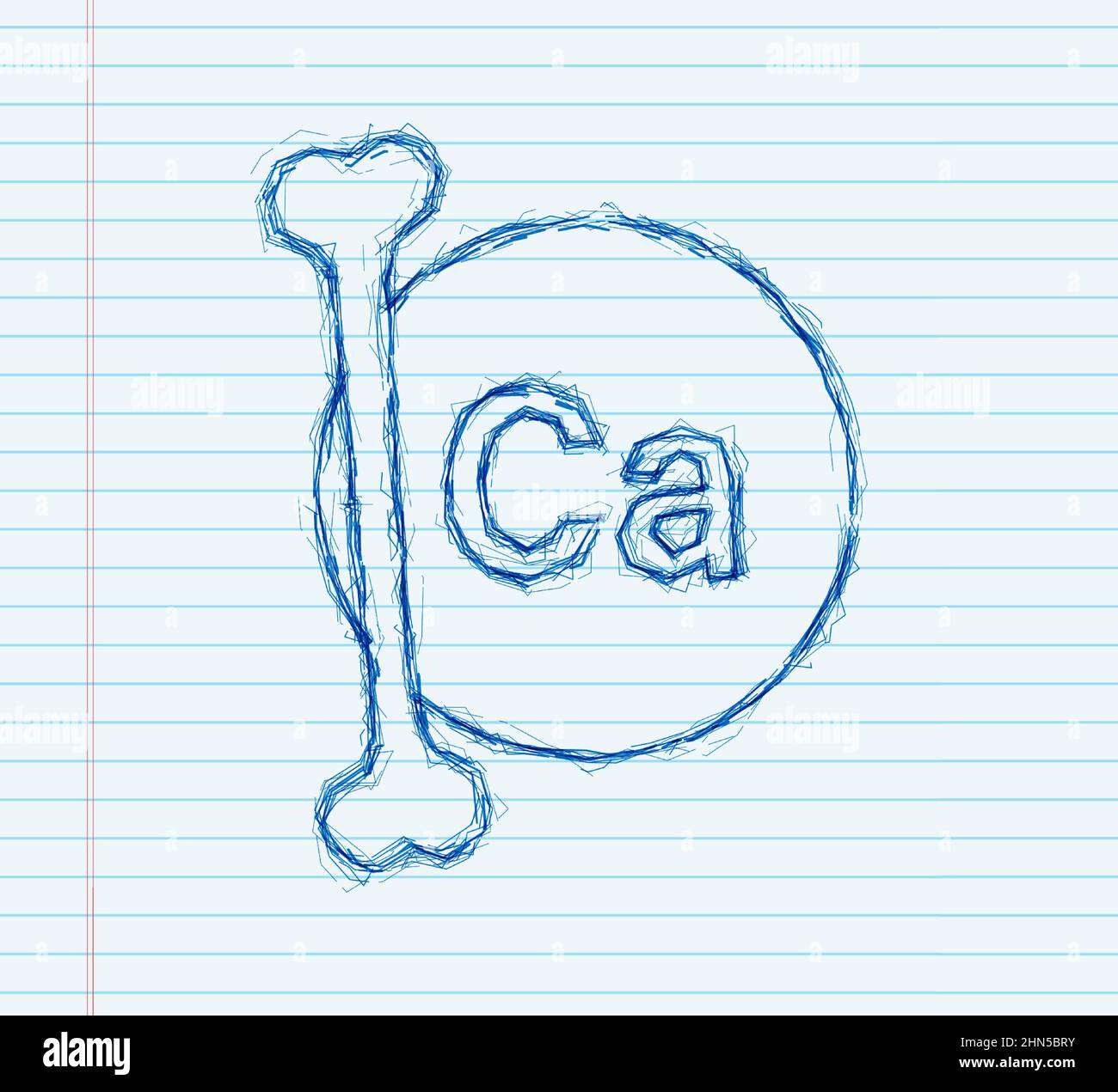 Blue calcium sketch icon on dark background. Calcium mineral. Ca pill ...