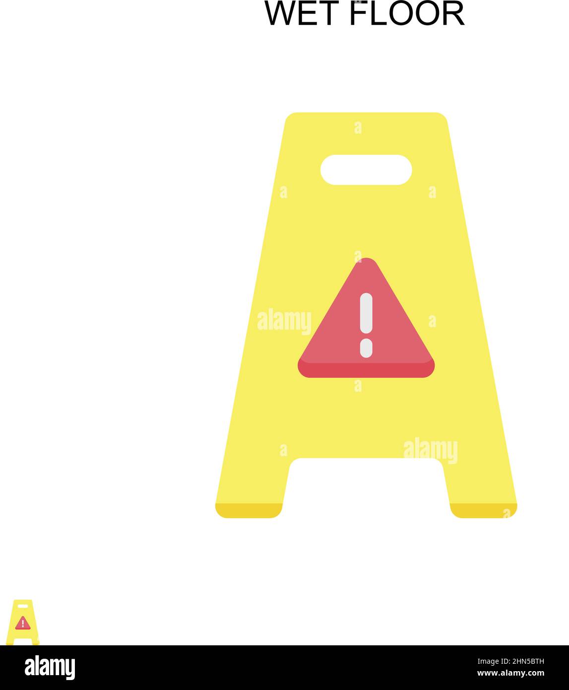 Wet floor Simple vector icon. Illustration symbol design template for ...