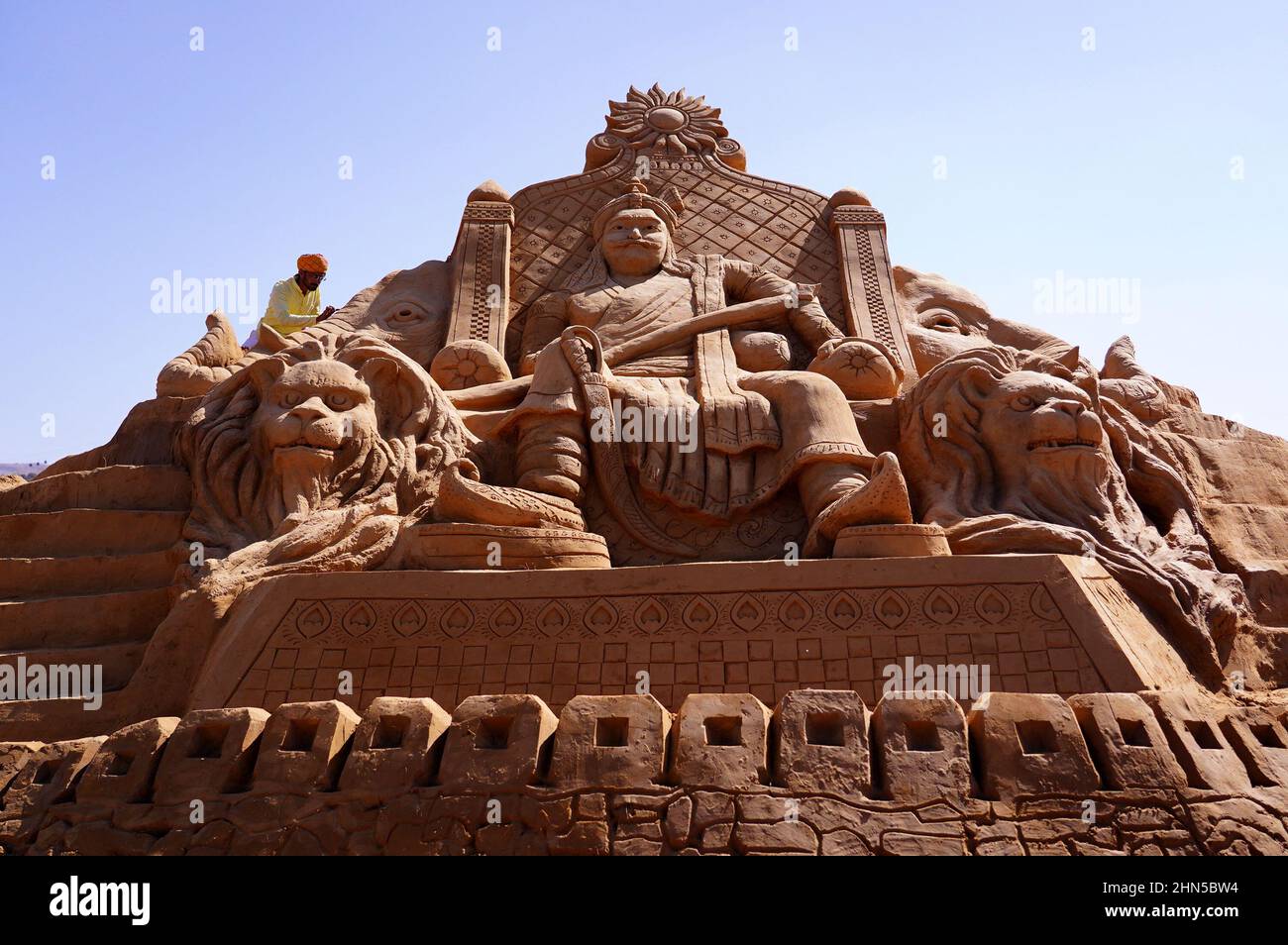 Indian Sand artist Ajay Rawat creates a sand art on Maharana Pratap to ...