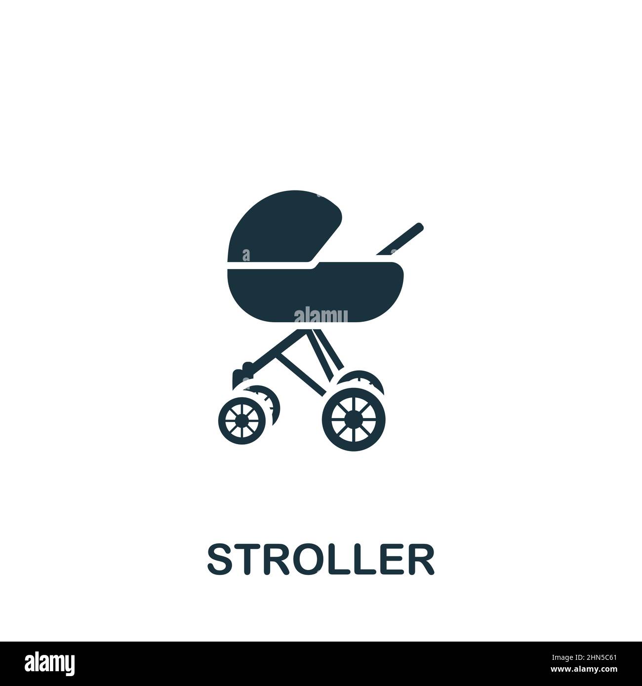 Stroller icon. Monochrome simple Stroller icon for templates, web ...