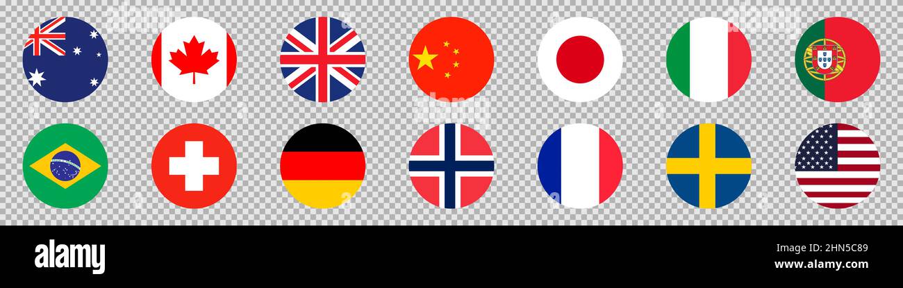 Countries flag sign icon set Stock Vector Image & Art - Alamy