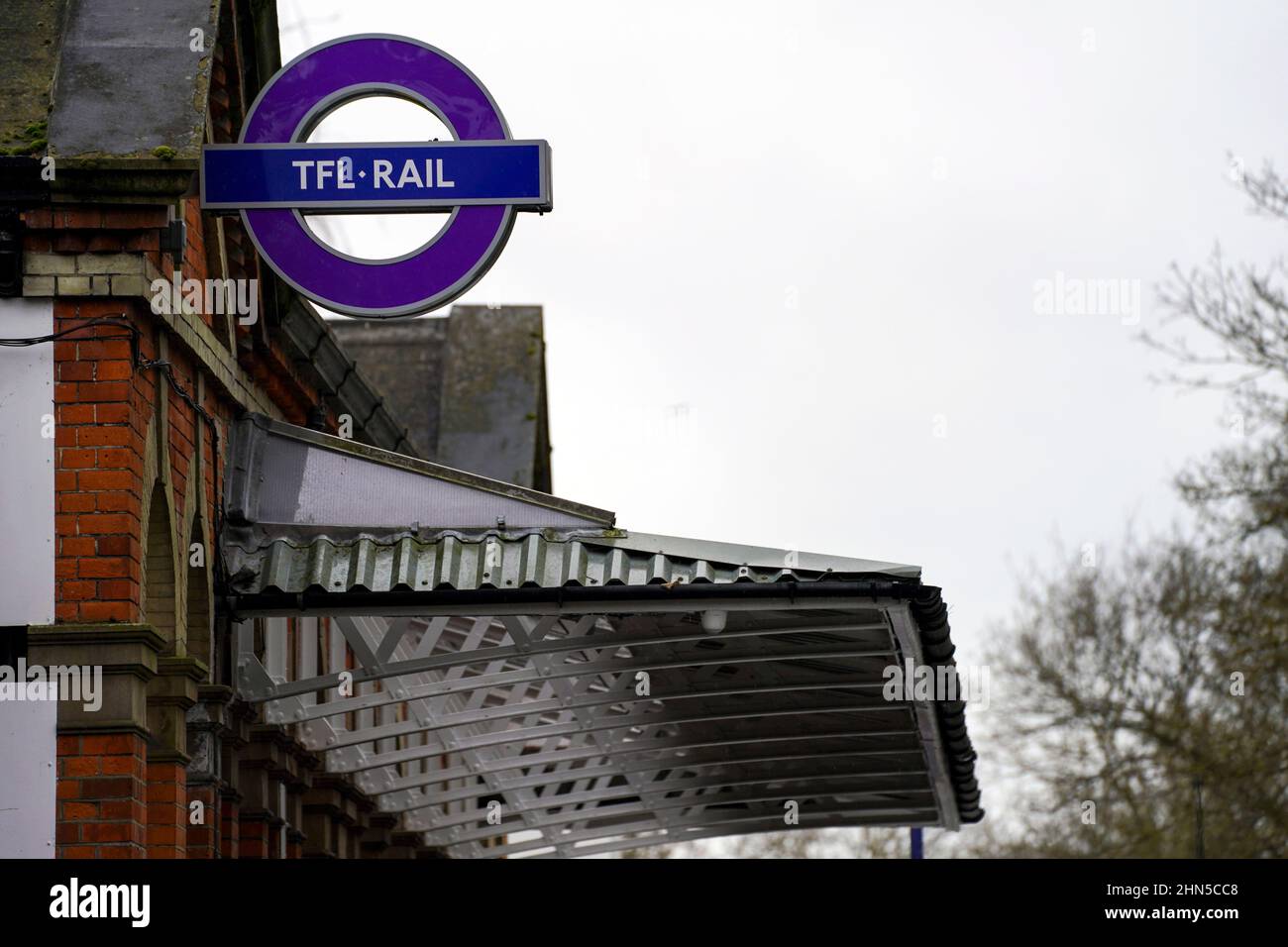 A TFL Rail sign at Taplow station in, Berkshire, as the Transport For ...