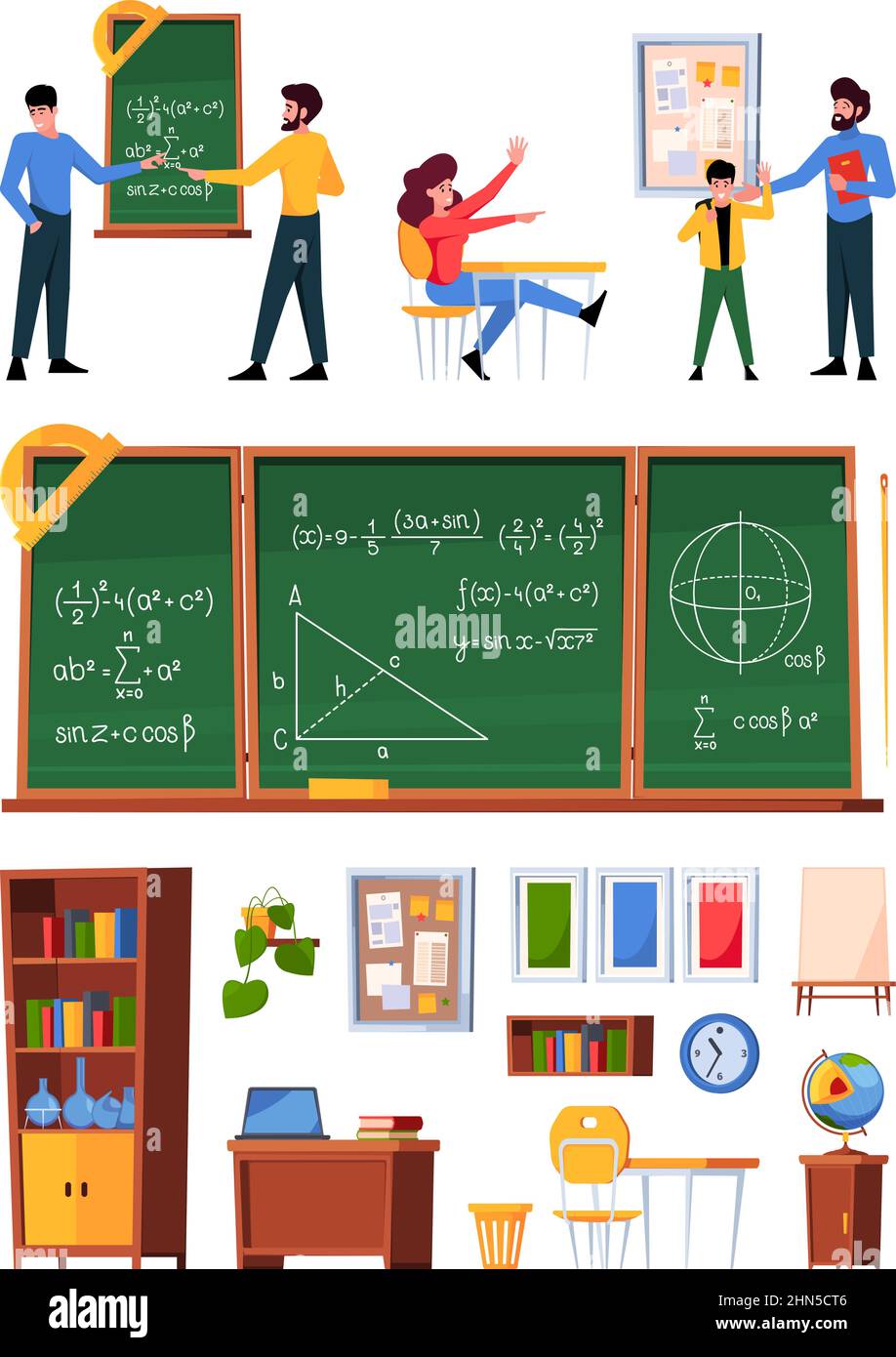 Students. Creation kit for school education background with people ...