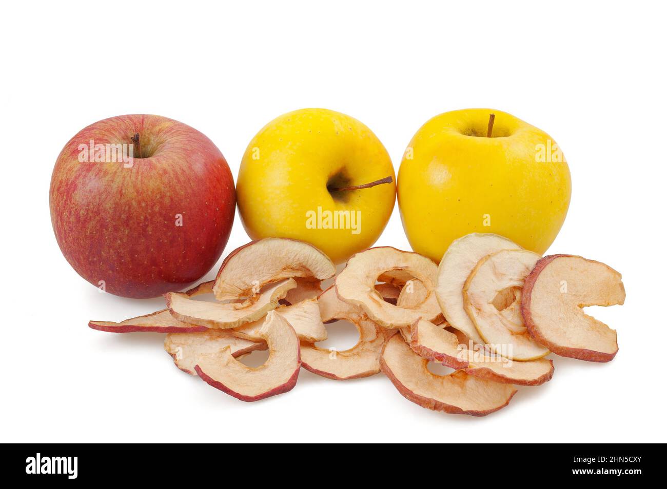 Dried sliced apples isolated on white background Stock Photo - Alamy