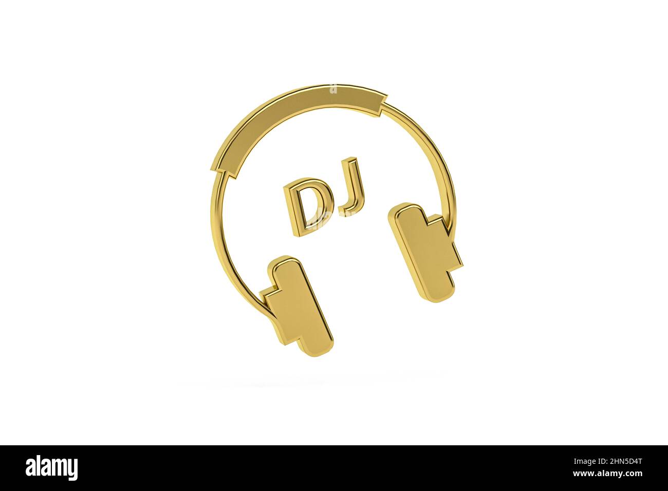Golden 3d DJ icon isolated on white background - 3d render Stock Photo ...