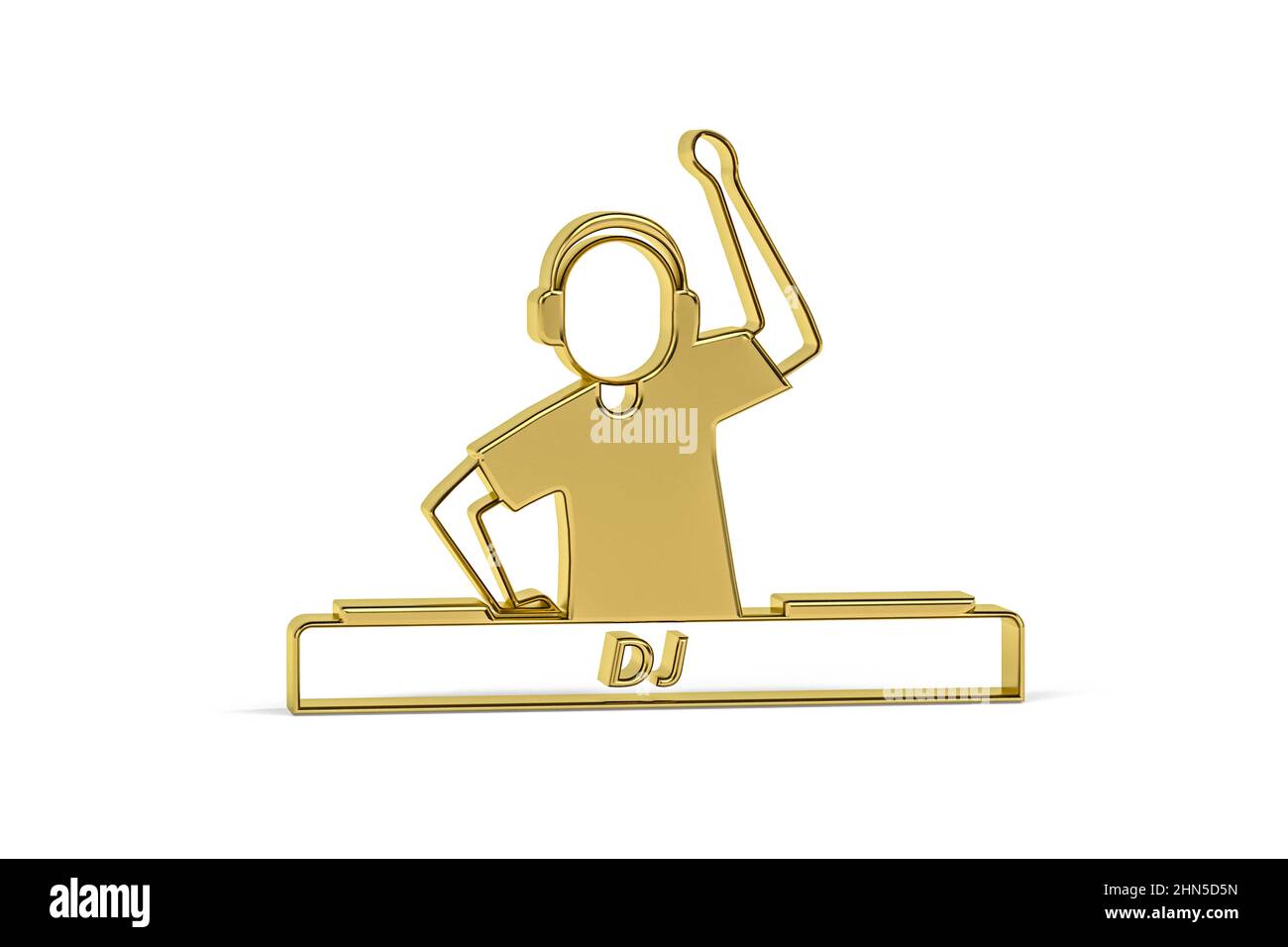 Golden 3d DJ icon isolated on white background - 3d render Stock Photo ...