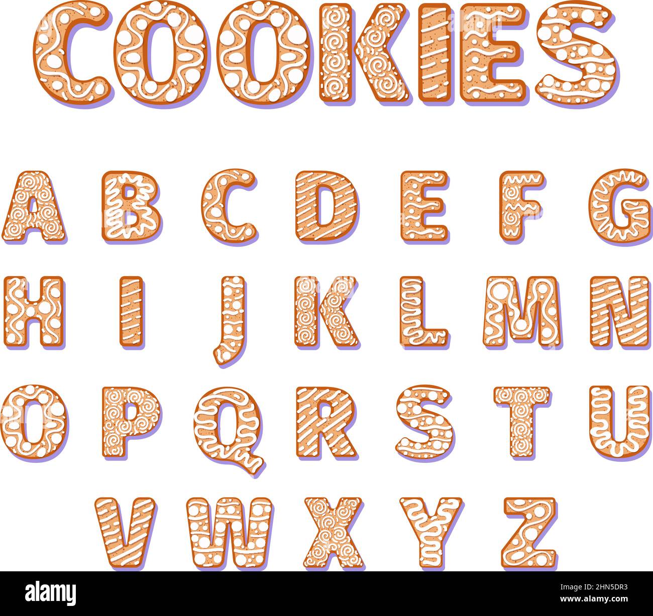 Gingerbread alphabet. Christmas holiday letters xmas cookies alphabet ...