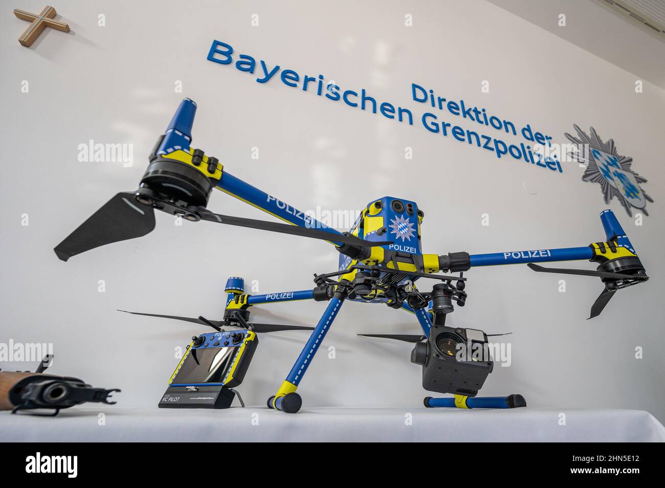Passau, Germany. 14th Feb, 2022. A police multicopter system (DJI ...