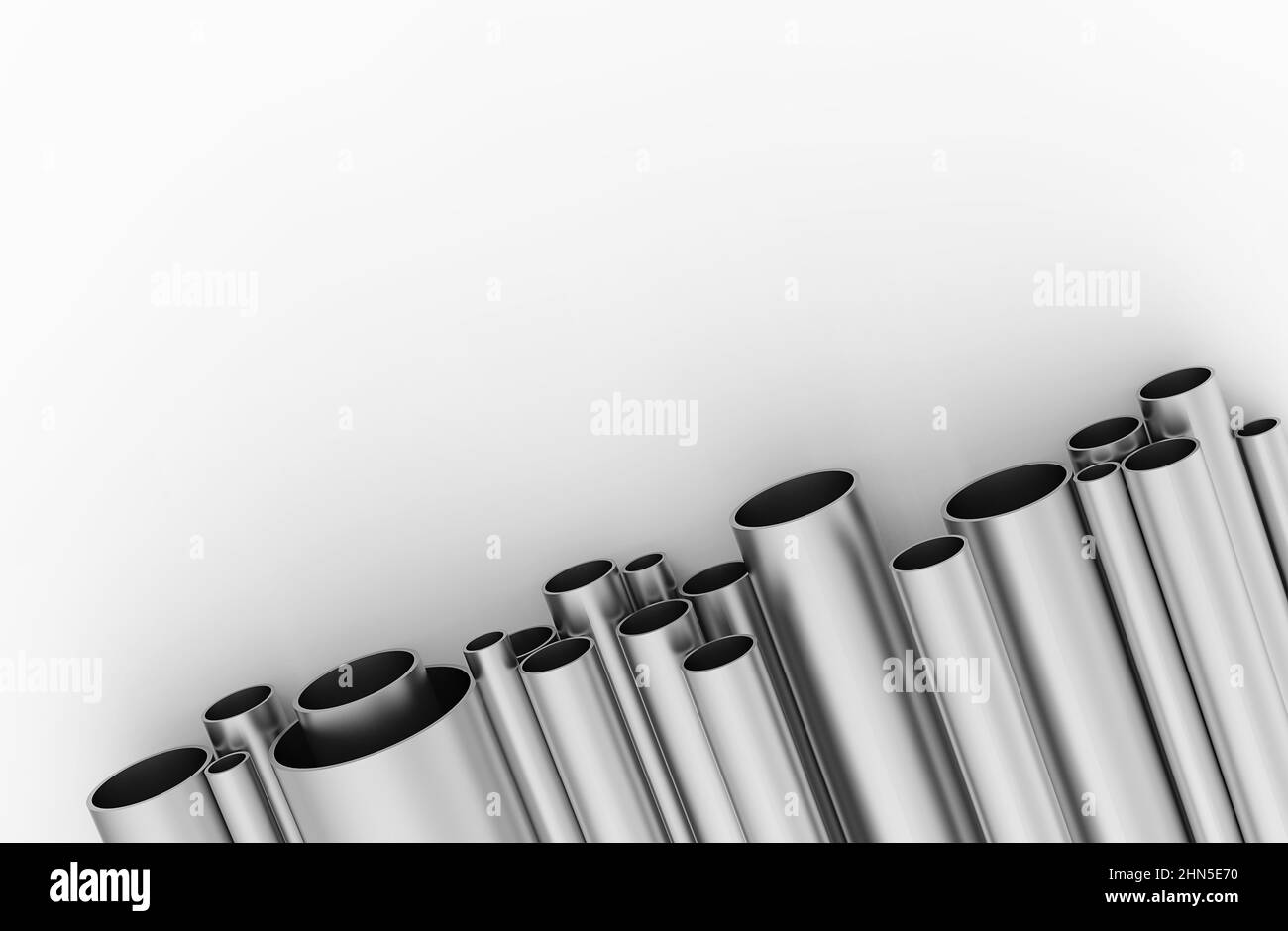 Silver pipes isolated on white background. 3D rendering Stock Photo - Alamy