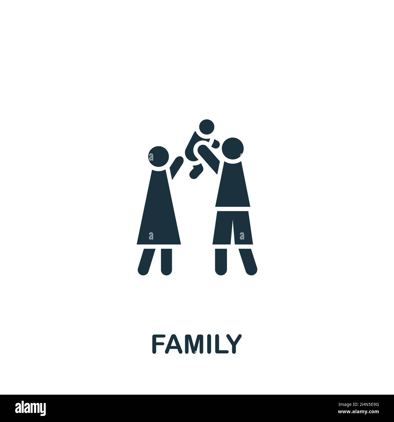 Family icon. Monochrome simple Family icon for templates, web design ...