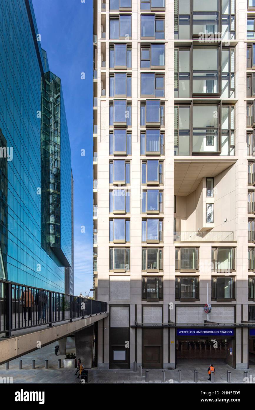 Victoria Street elevation with underground station entrance and bridge ...