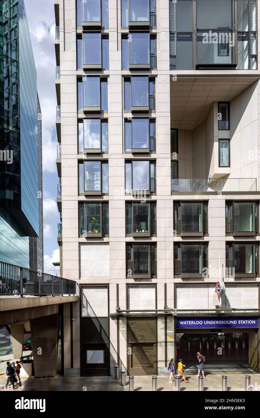 Victoria Street elevation with underground station entrance, bridge and ...