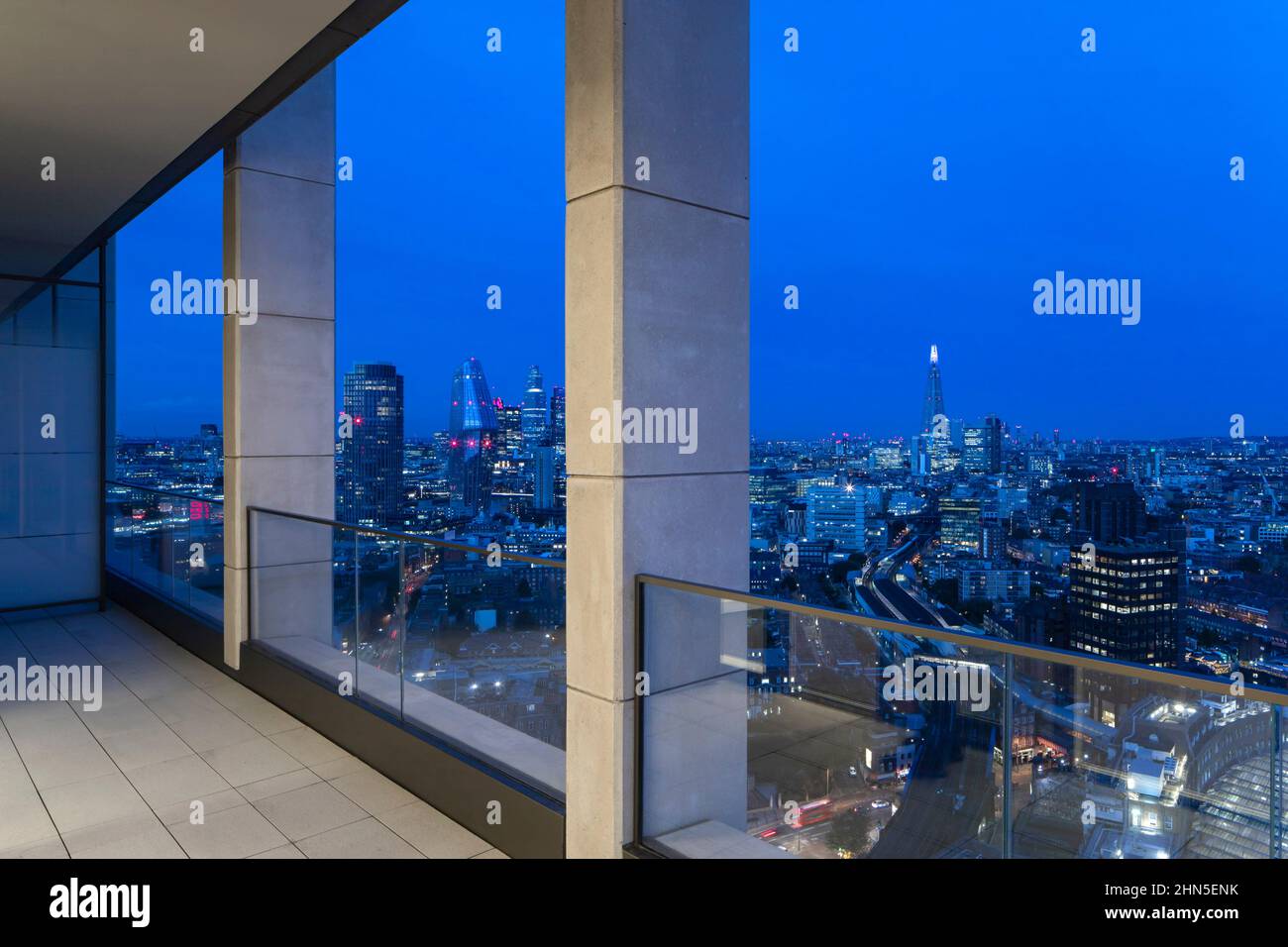 Night shot towards the east from 25th floor terrace. 8-13 Casson Square ...