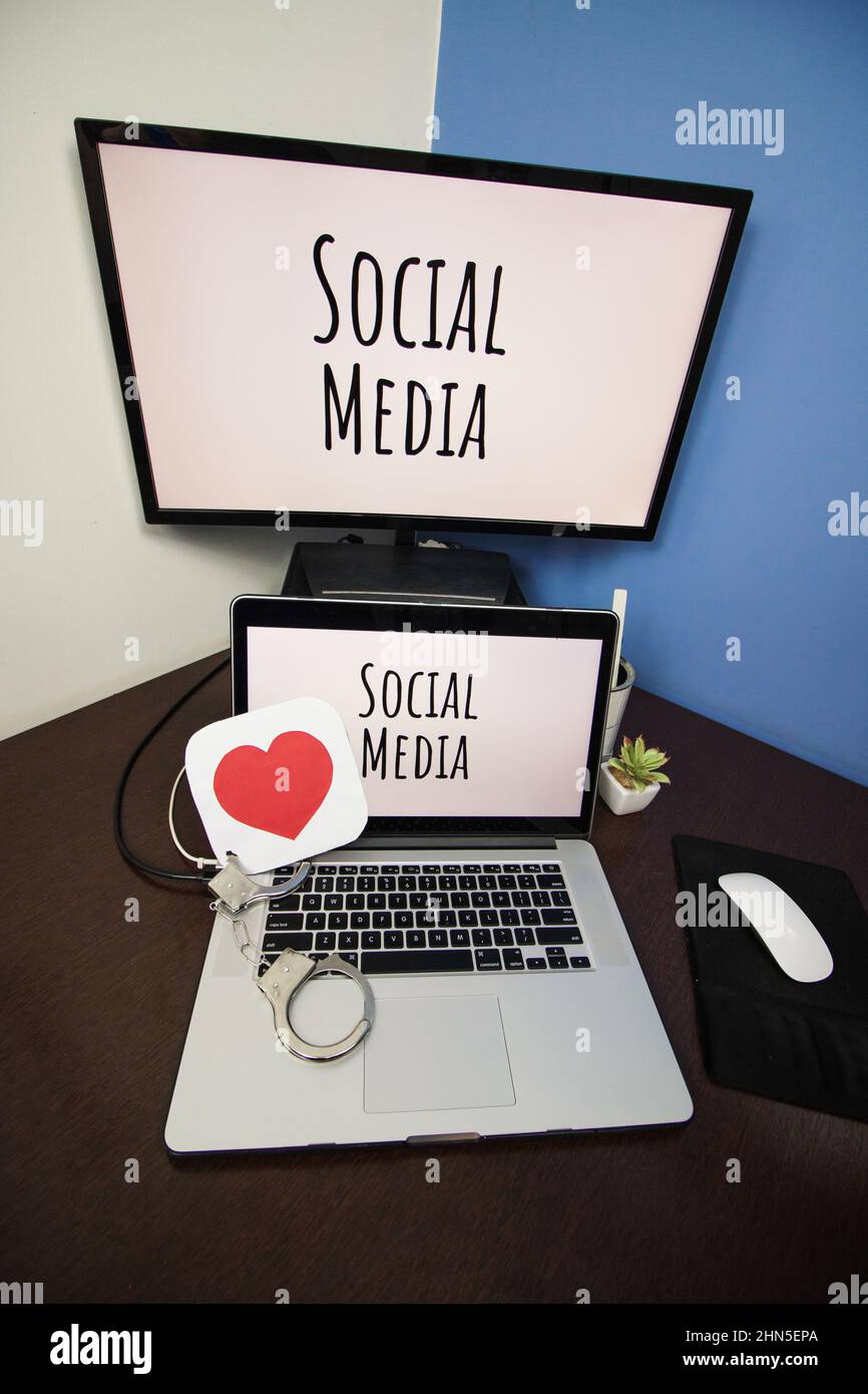 Concept image of a like addict. Addiction in social networks Stock ...