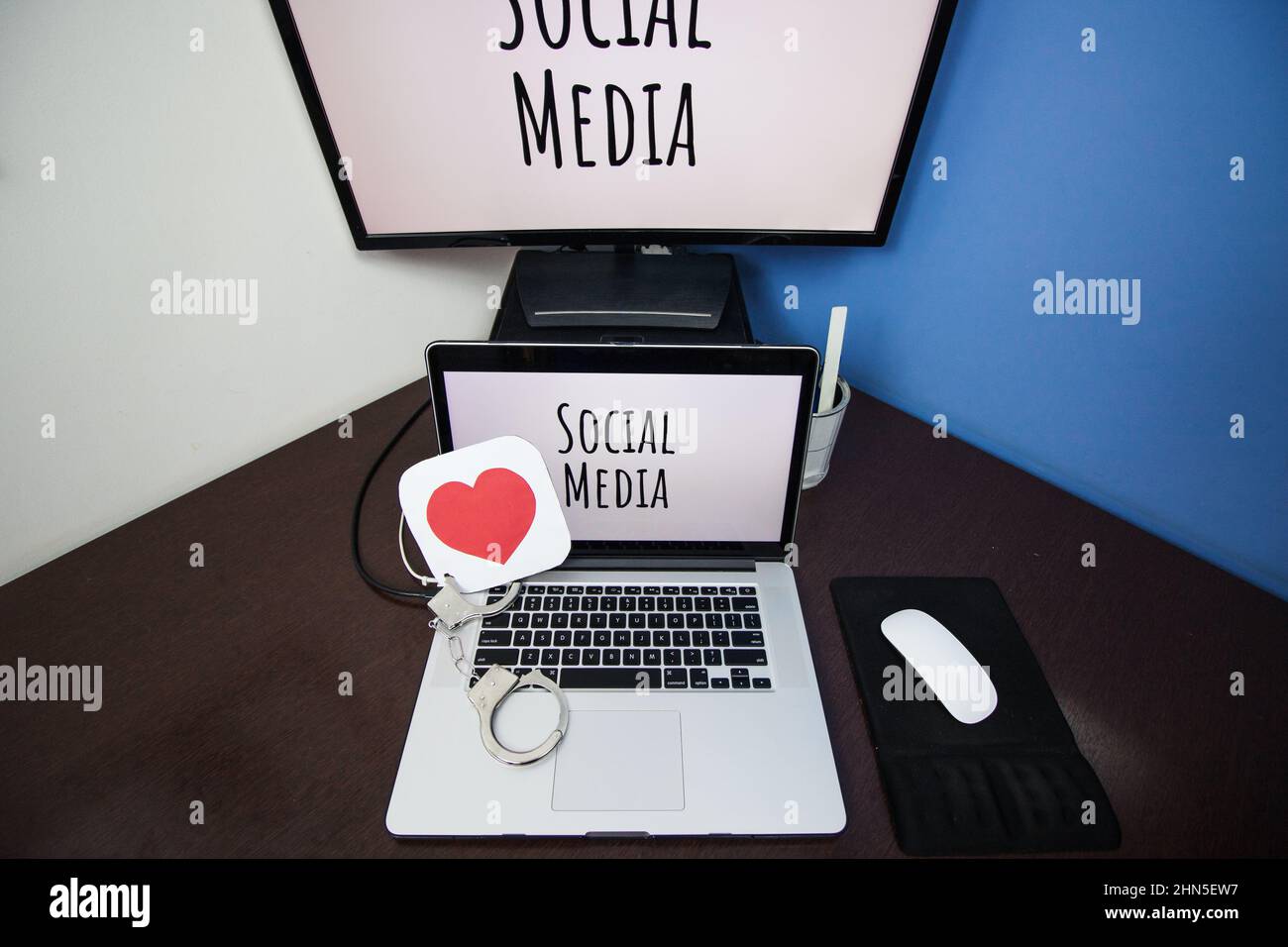 Concept image of a like addict. Addiction in social networks Stock ...