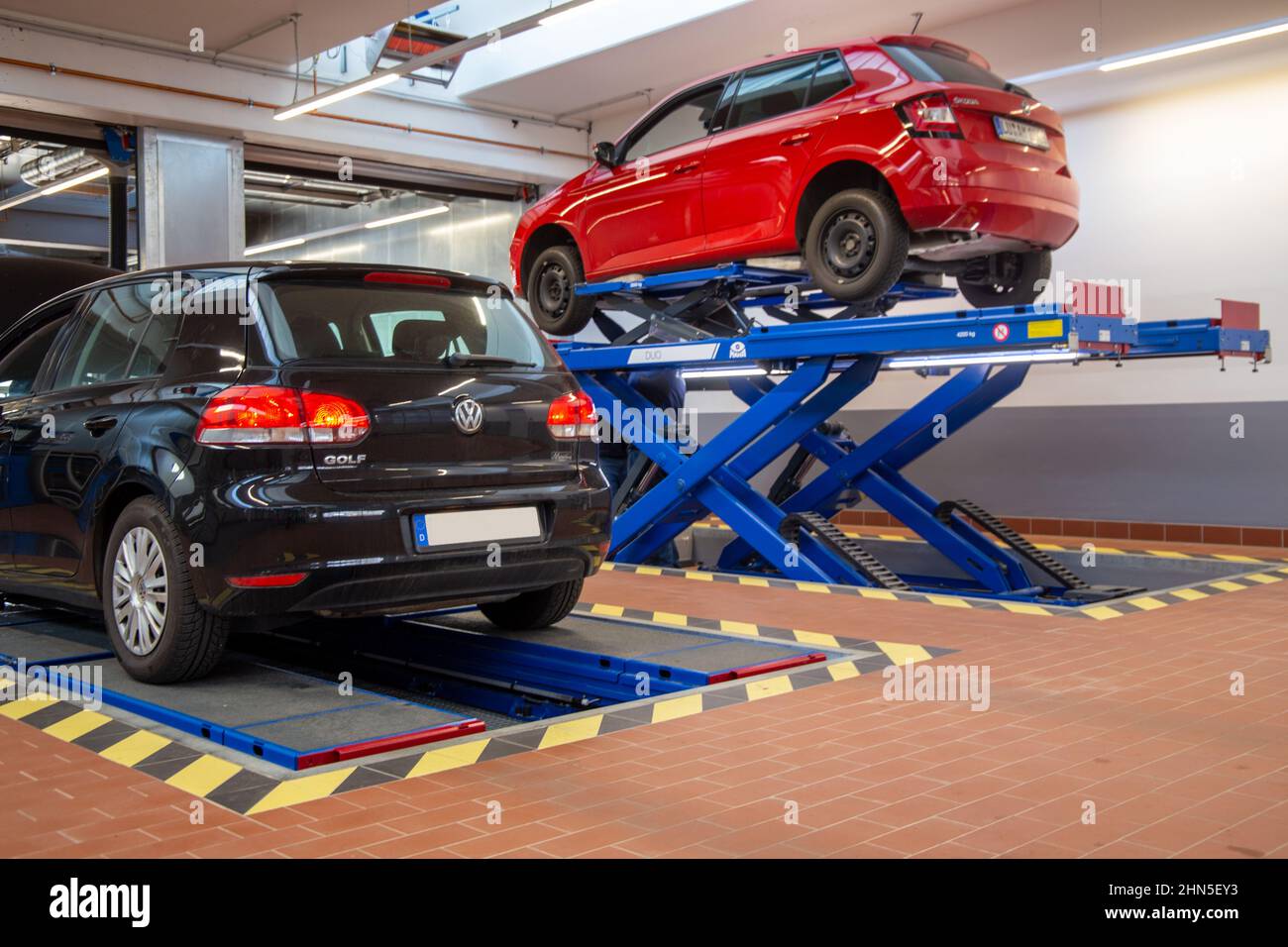 VW Golf at the main inspection (Ludwigshafen, Germany, February 14 ...