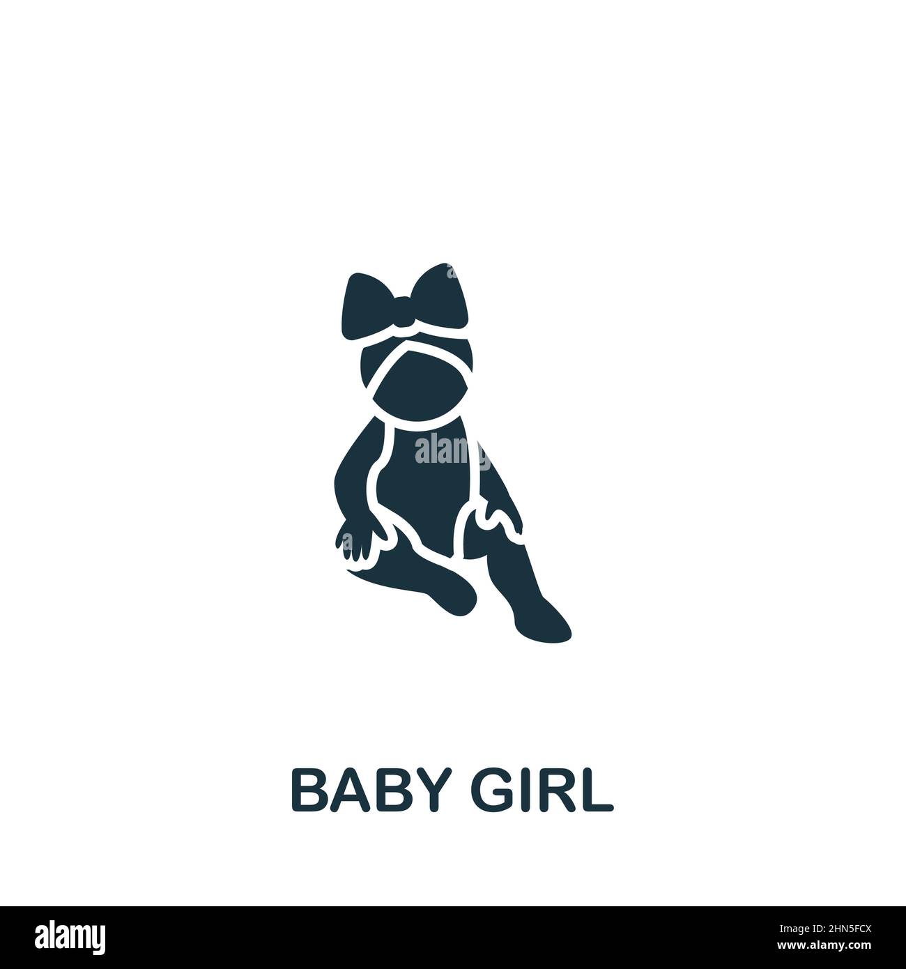 Baby Girl icon. Monochrome simple Baby Girl icon for templates, web ...