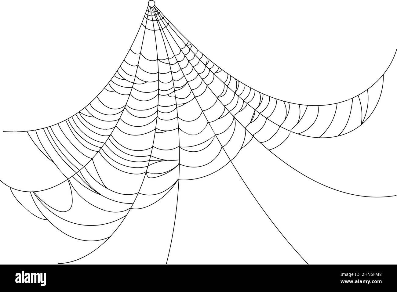 Spider web parts isolated on white background. Scary cobweb outline ...