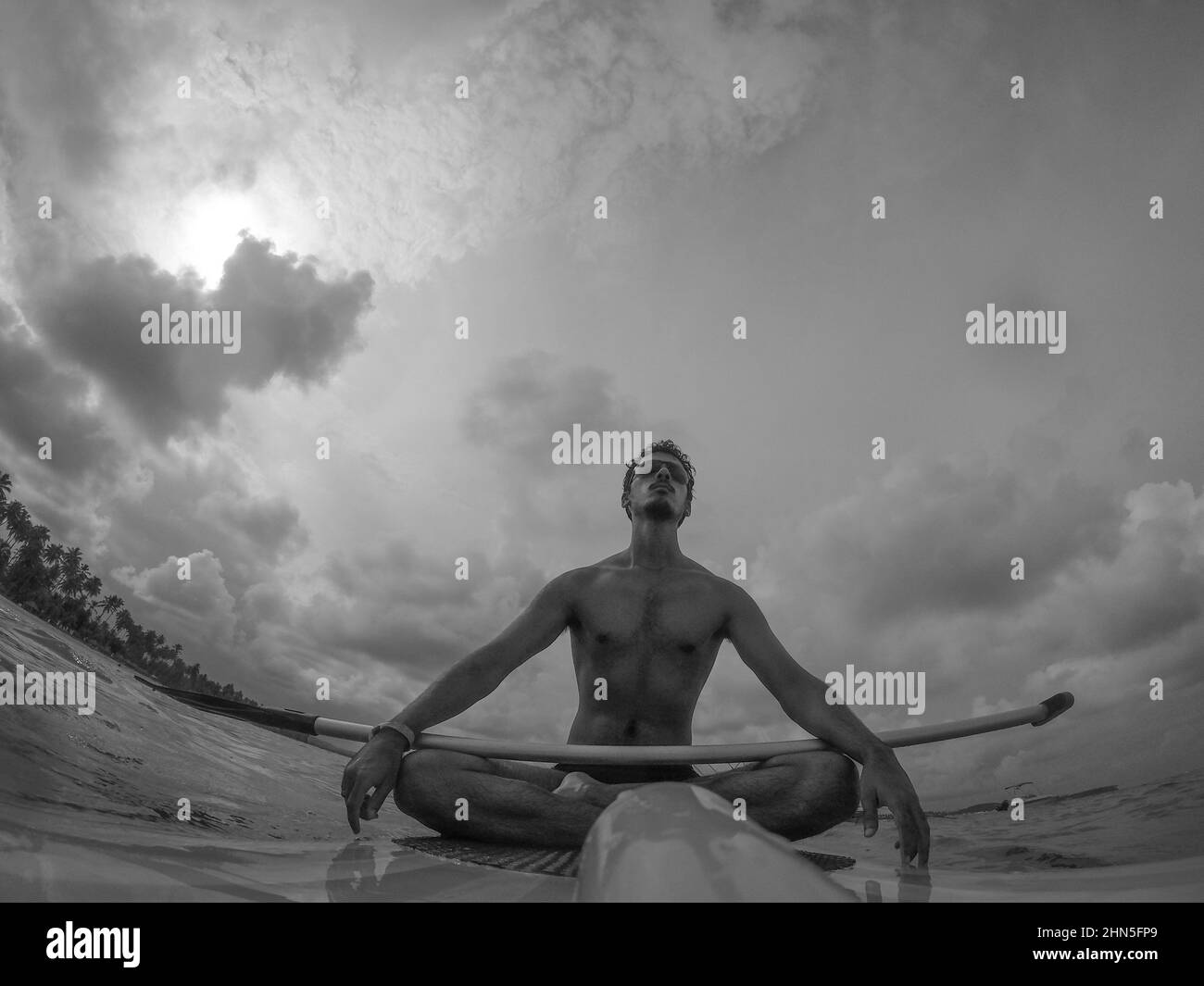 People stand in sea Black and White Stock Photos & Images - Alamy