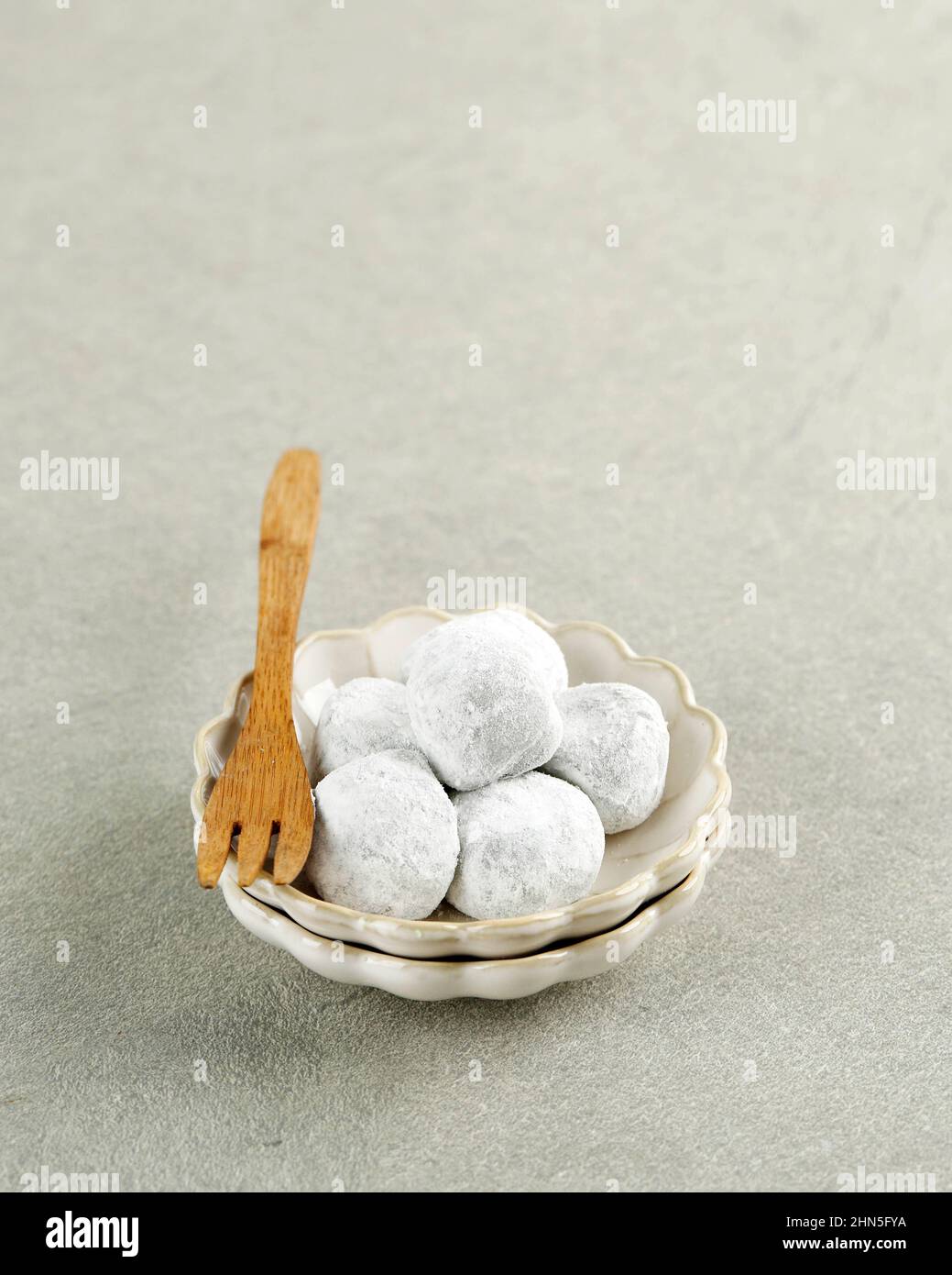 Mochi, Japanese Dessert on Small Plate. In Indonesia Popular as Moaci ...