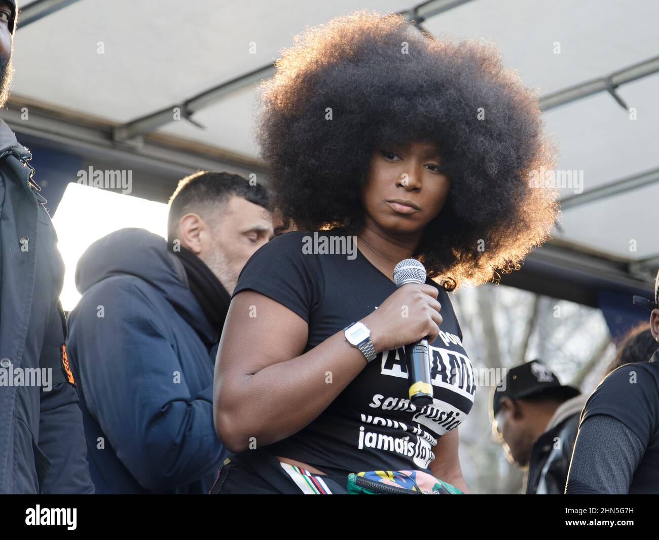 Paris, France. 12th Feb, 2022. Assa Traoré, Adama Traore's half-sister ...