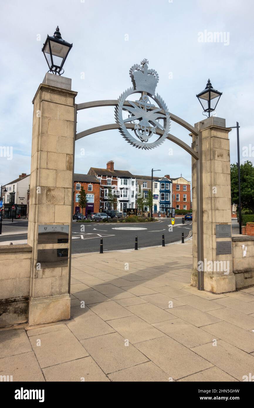 The Armed Forces Memorial Gate on the seafront of Cleethorpes, Humber ...