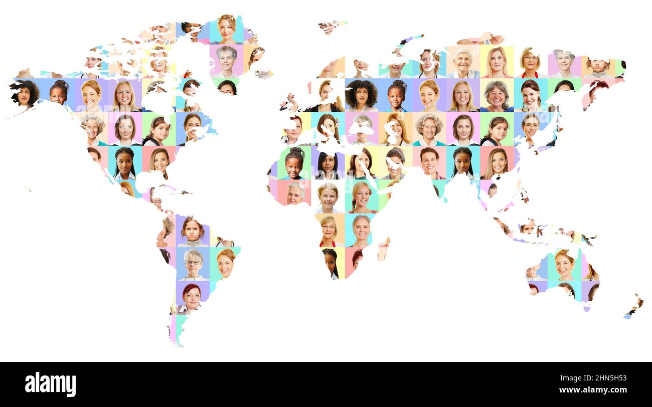 Portraits of women of many generations with colorful backgrounds on ...