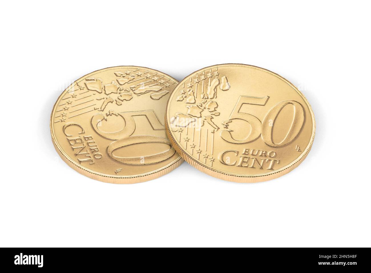 Euro coin isolated on white background - 3D render Stock Photo - Alamy