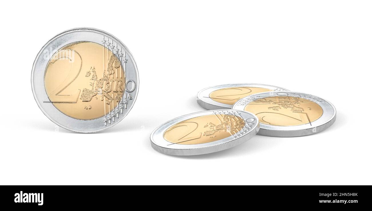 Euro coin isolated on white background - 3D render Stock Photo - Alamy