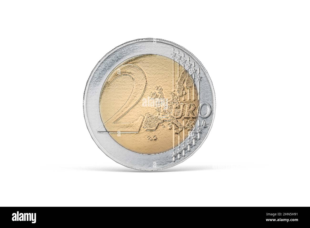 Euro coin isolated on white background - 3D render Stock Photo - Alamy