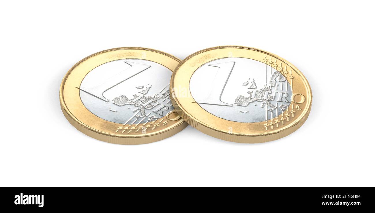 Euro coin isolated on white background - 3D render Stock Photo - Alamy