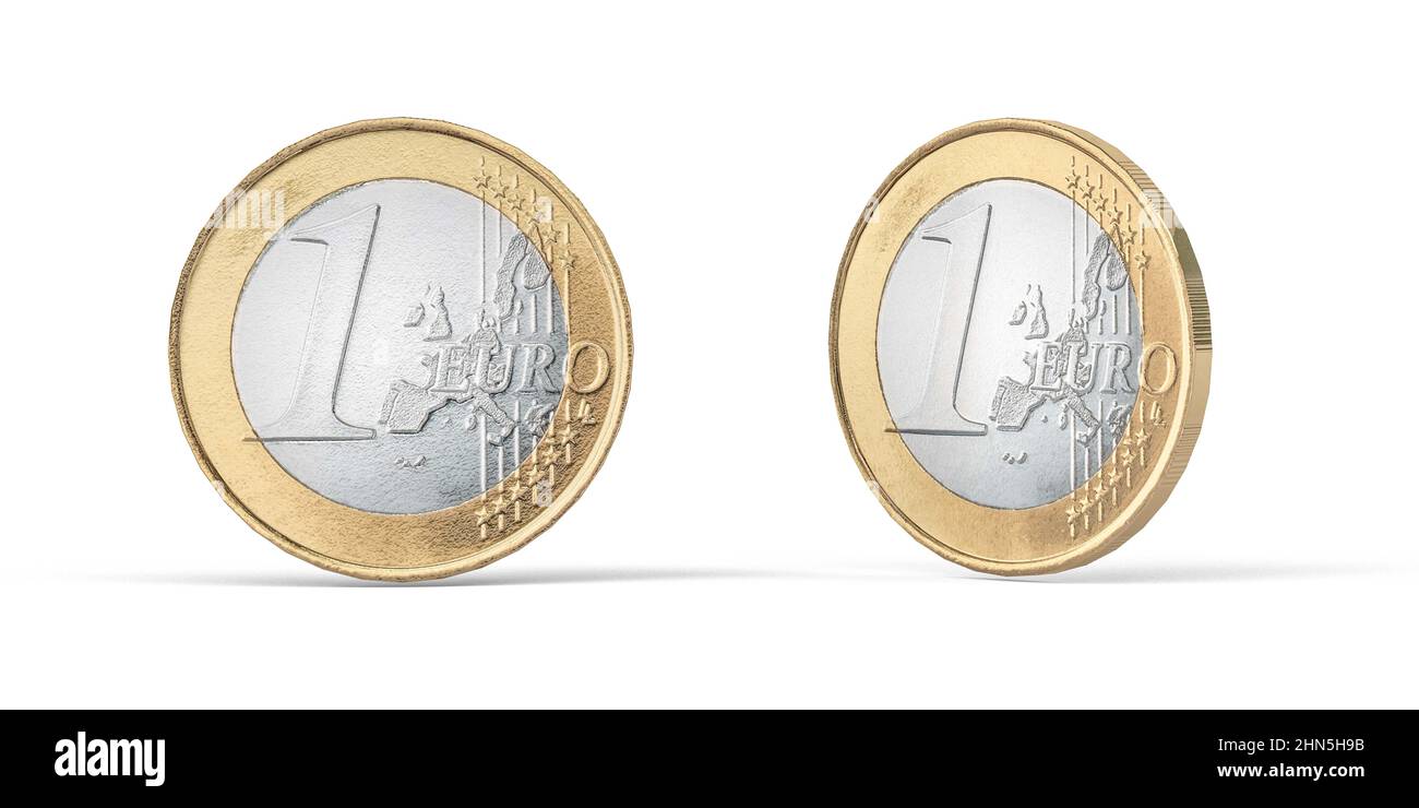 Euro coin isolated on white background - 3D render Stock Photo - Alamy