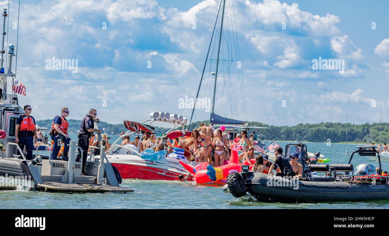 Sag Harbor Boat Party Stock Photo - Alamy