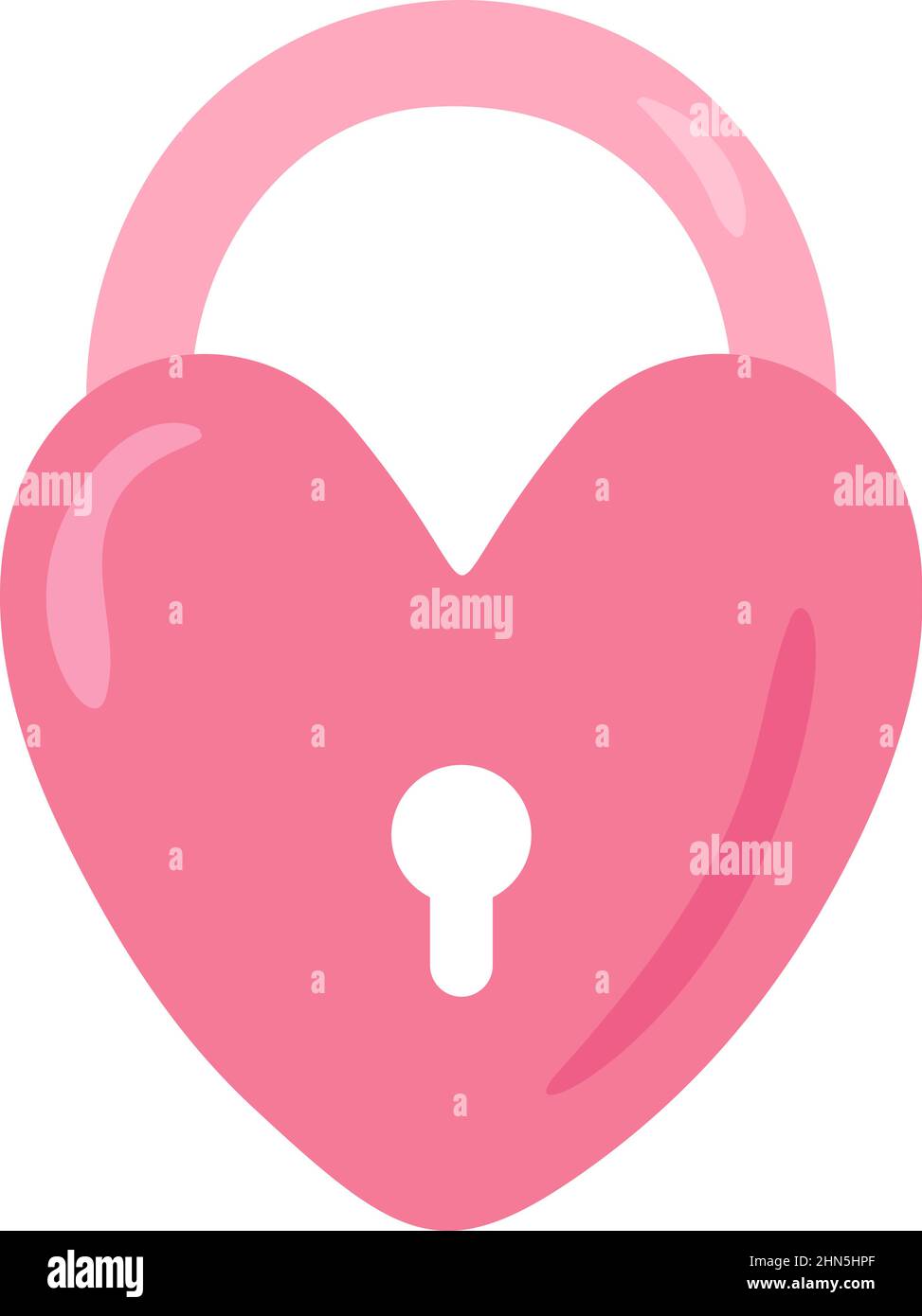 Cute pink hand drawn heart keep lock vector love icon for Valentines ...