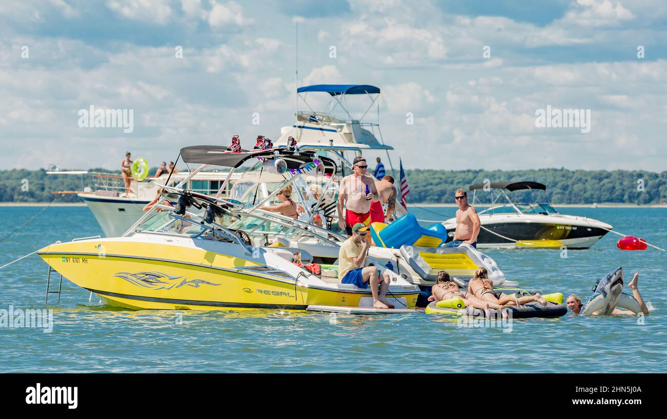 Sag Harbor Boat Party Stock Photo - Alamy
