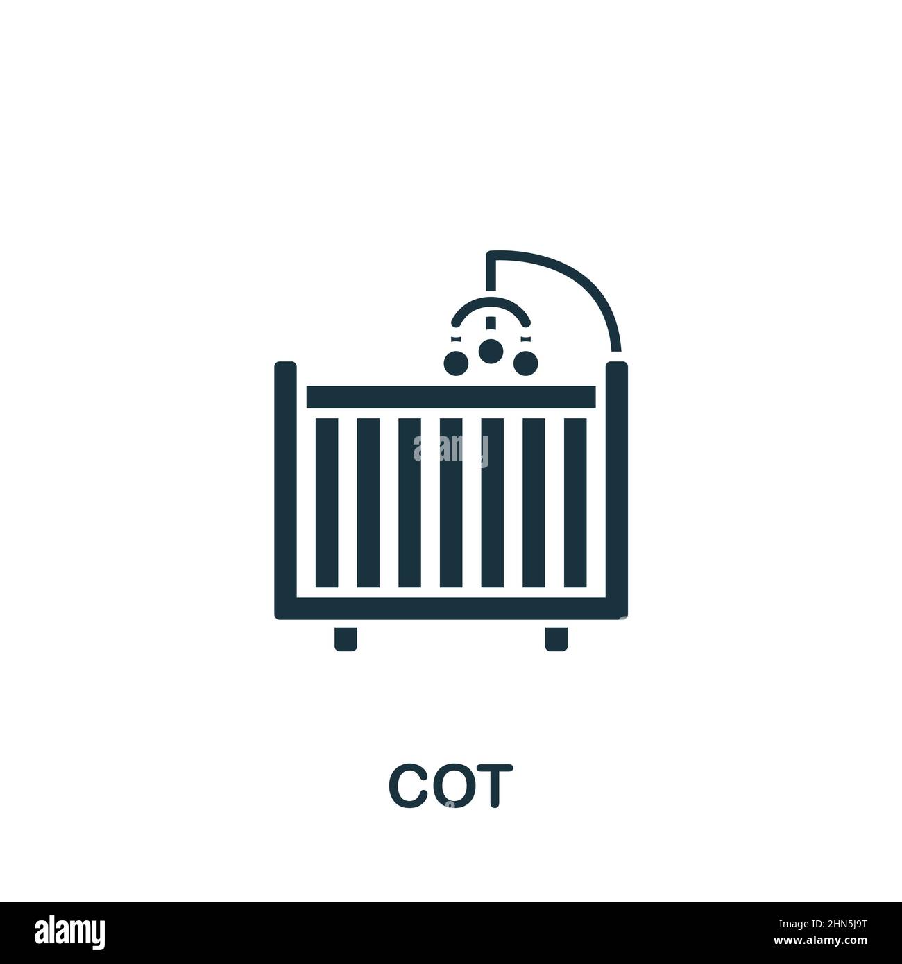 Cot icon. Simple line element cot symbol for templates, web design and ...