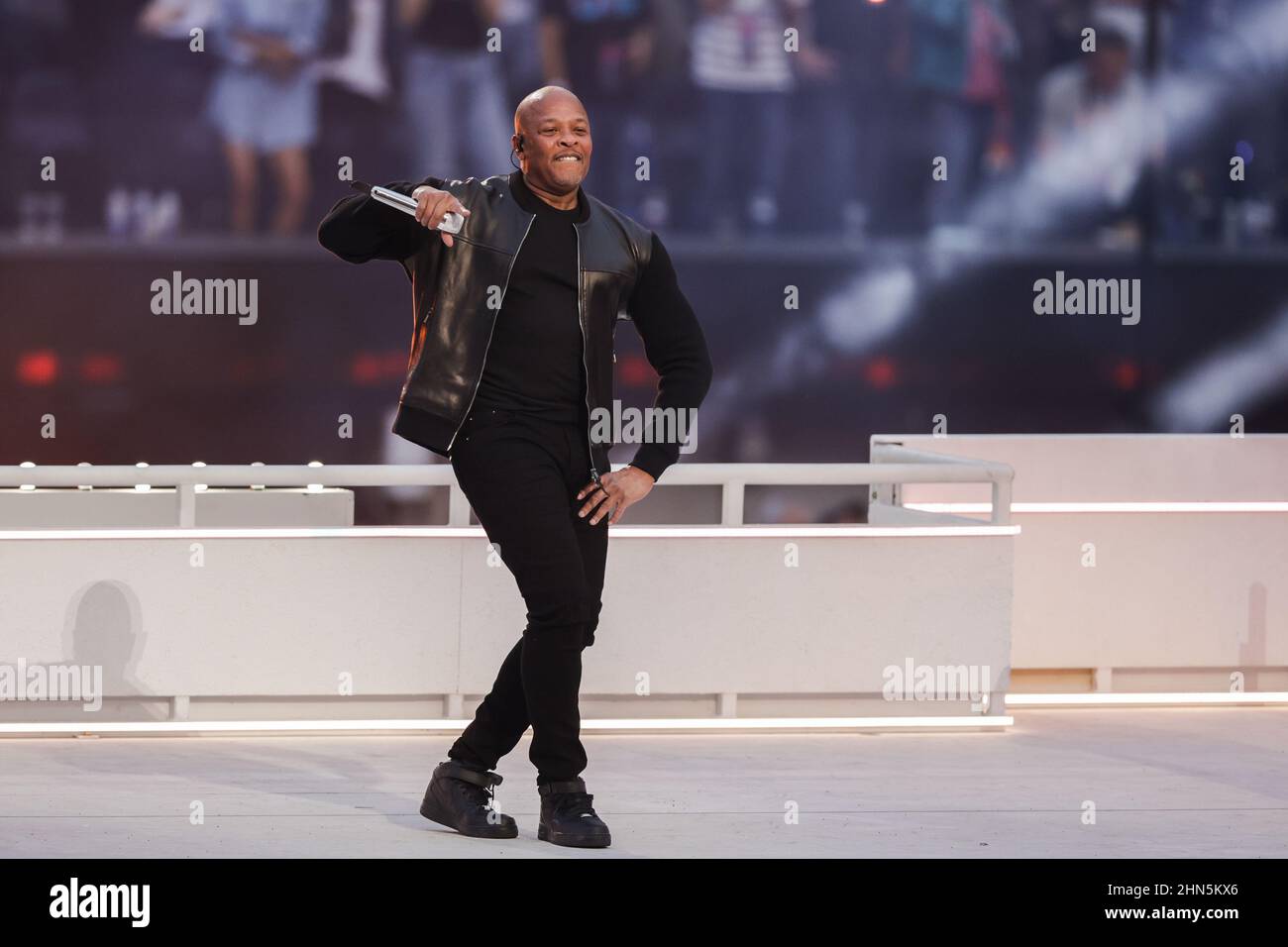 Dr. Dre performs during the Super Bowl LVI Halftime Show at SoFi ...
