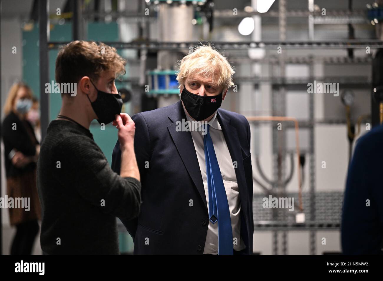 Prime Minister Boris Johnson during a visit to the ACF building at the ...