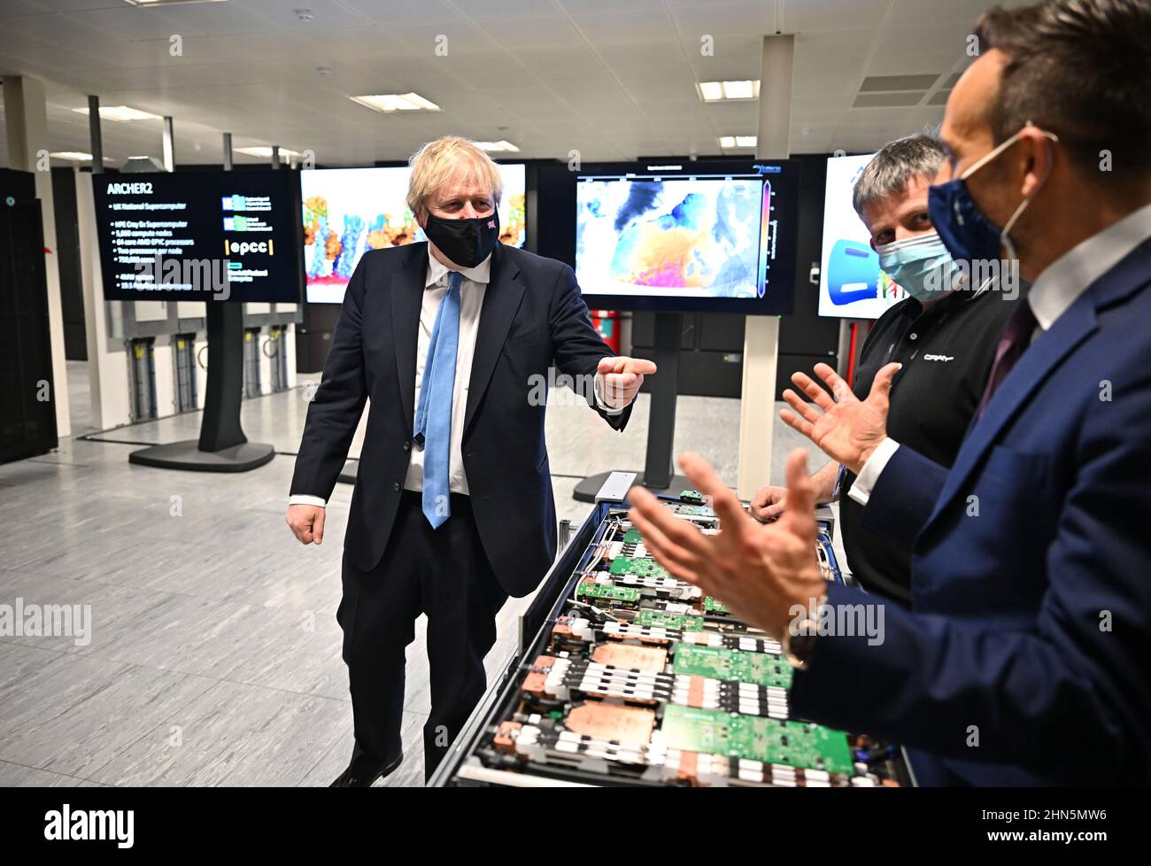 Prime Minister Boris Johnson during a visit to the ACF building at the ...