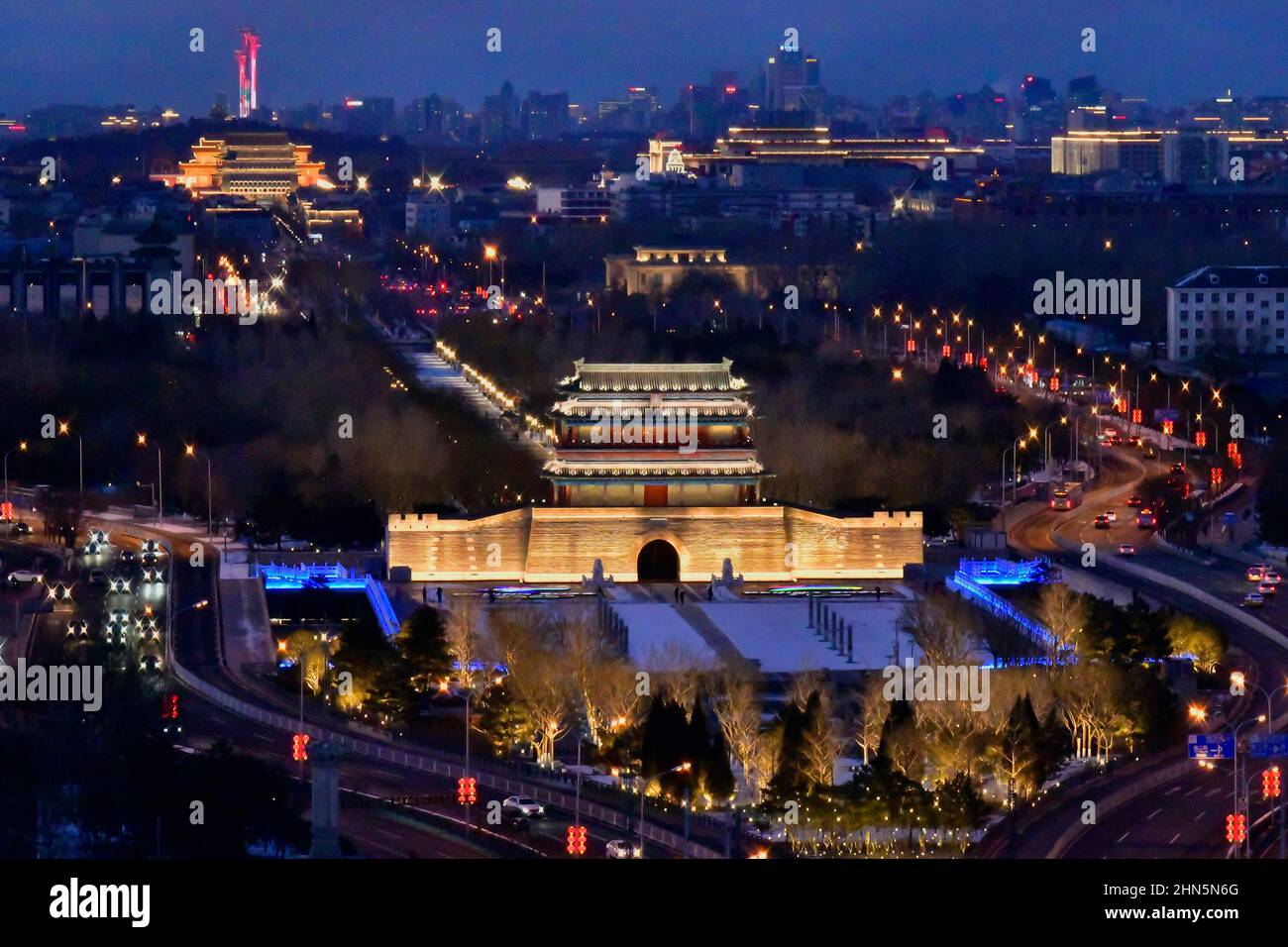 BEIJING, CHINA - FEBRUARY 14, 2022 - Aerial photography of the central ...