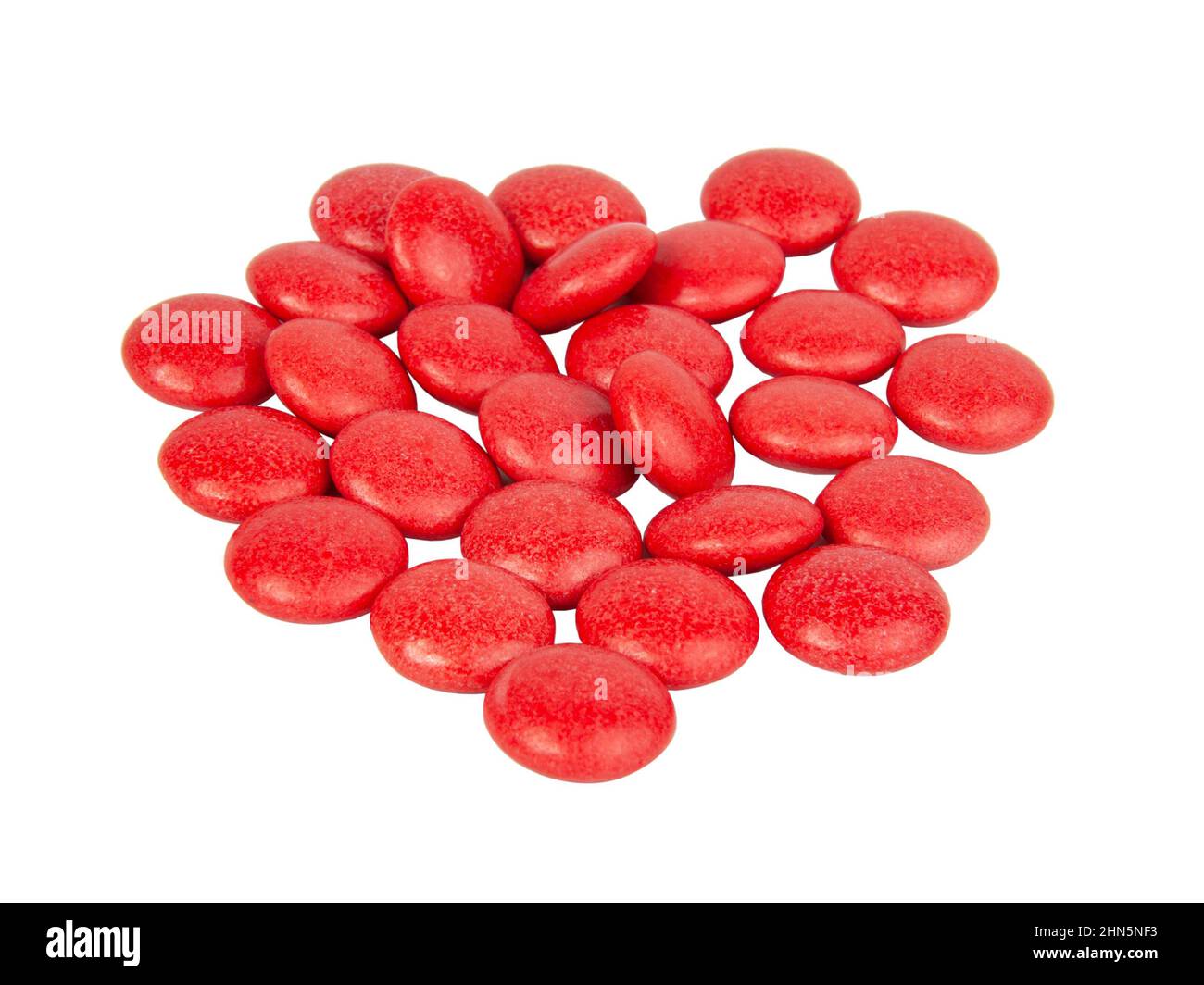 Red dragee chocolate glazed isolated on the white background Stock ...