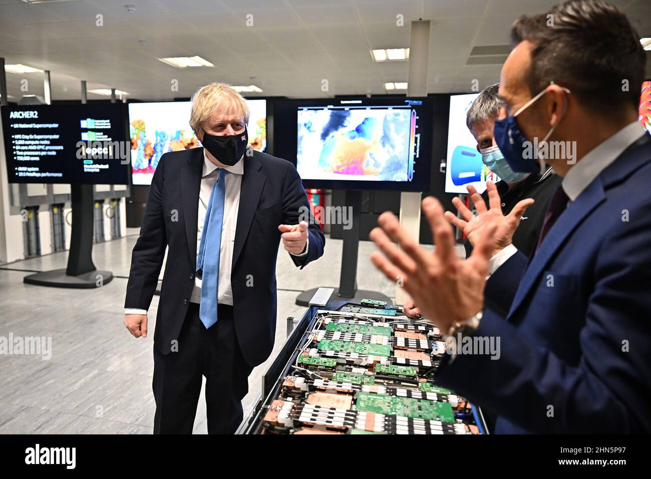 Prime Minister Boris Johnson during a visit to the ACF building at the ...