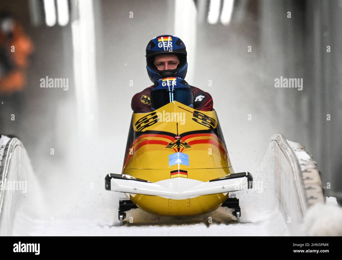 Yanqing, China. 14th Feb, 2022. Olympics, bobsleigh, two-man bobsleigh ...