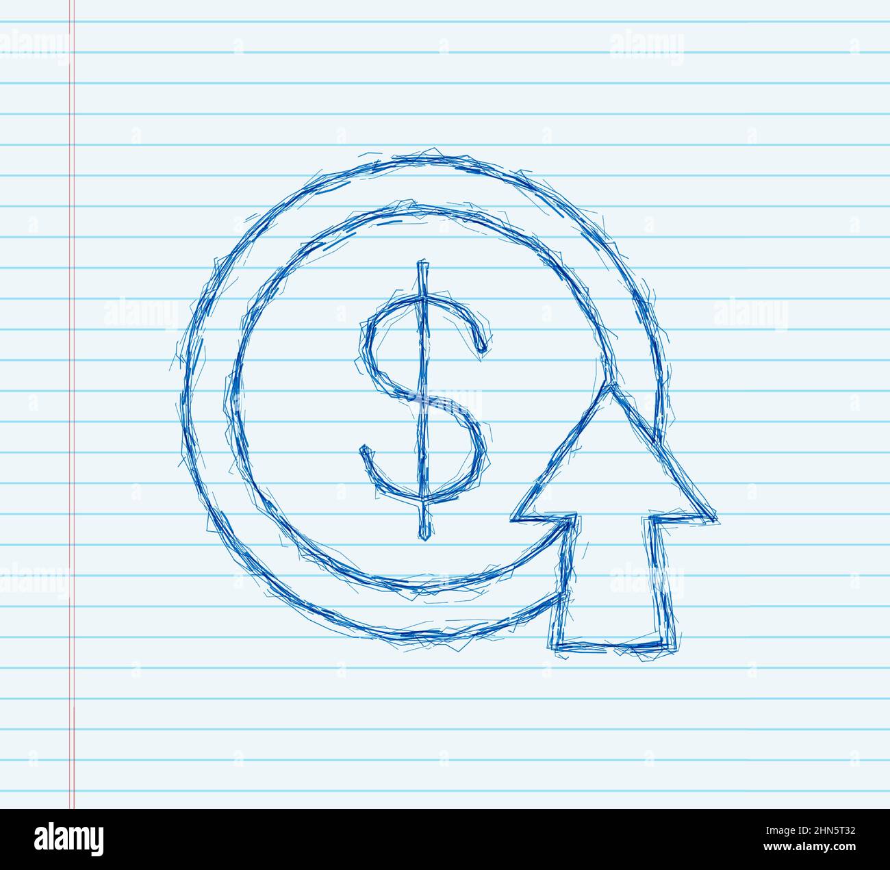 Profit money or budget. Cash and rising graph arrow up, concept of ...