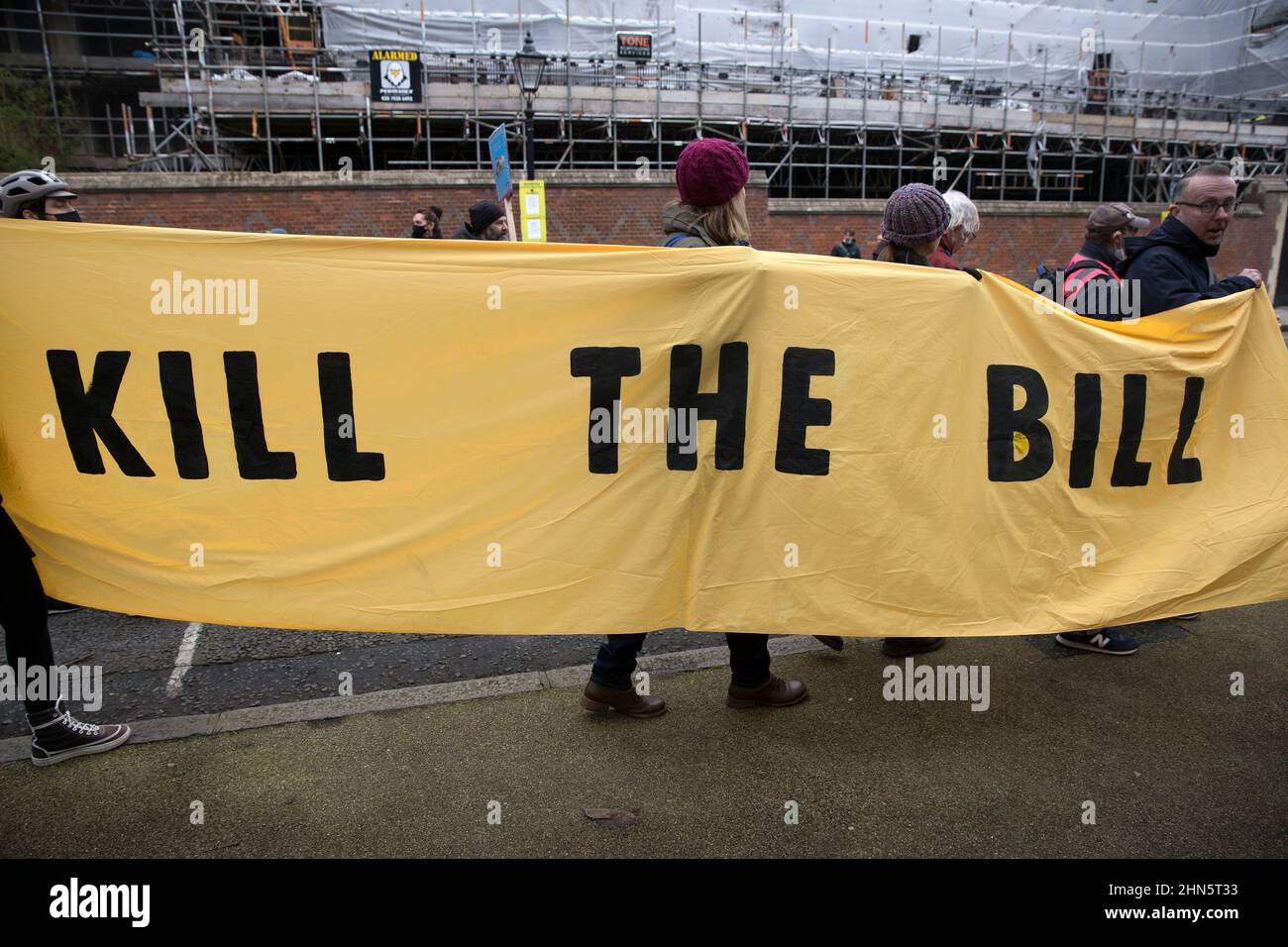 Participants march during a Kill The Bill rally against the Police ...