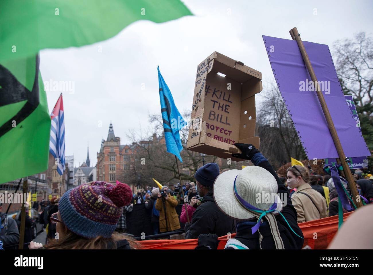 Participants march during a Kill The Bill rally against the Police ...