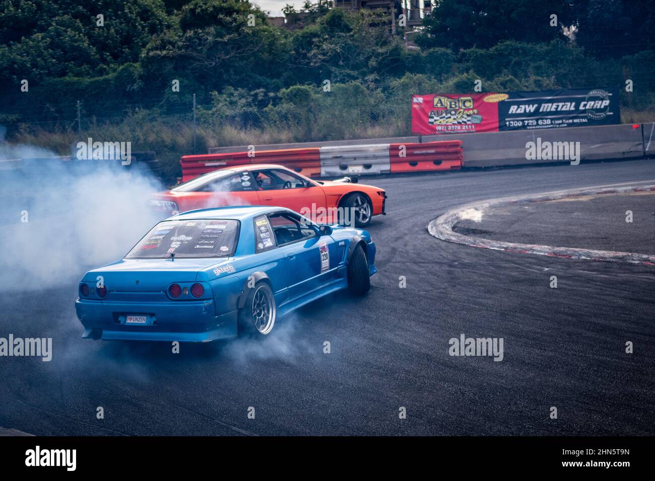 A drifting showdown between Nissan R32 and Nissan 180SX Stock Photo - Alamy